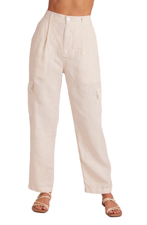 100% Linen Cargo Pants for Women | Nordstrom