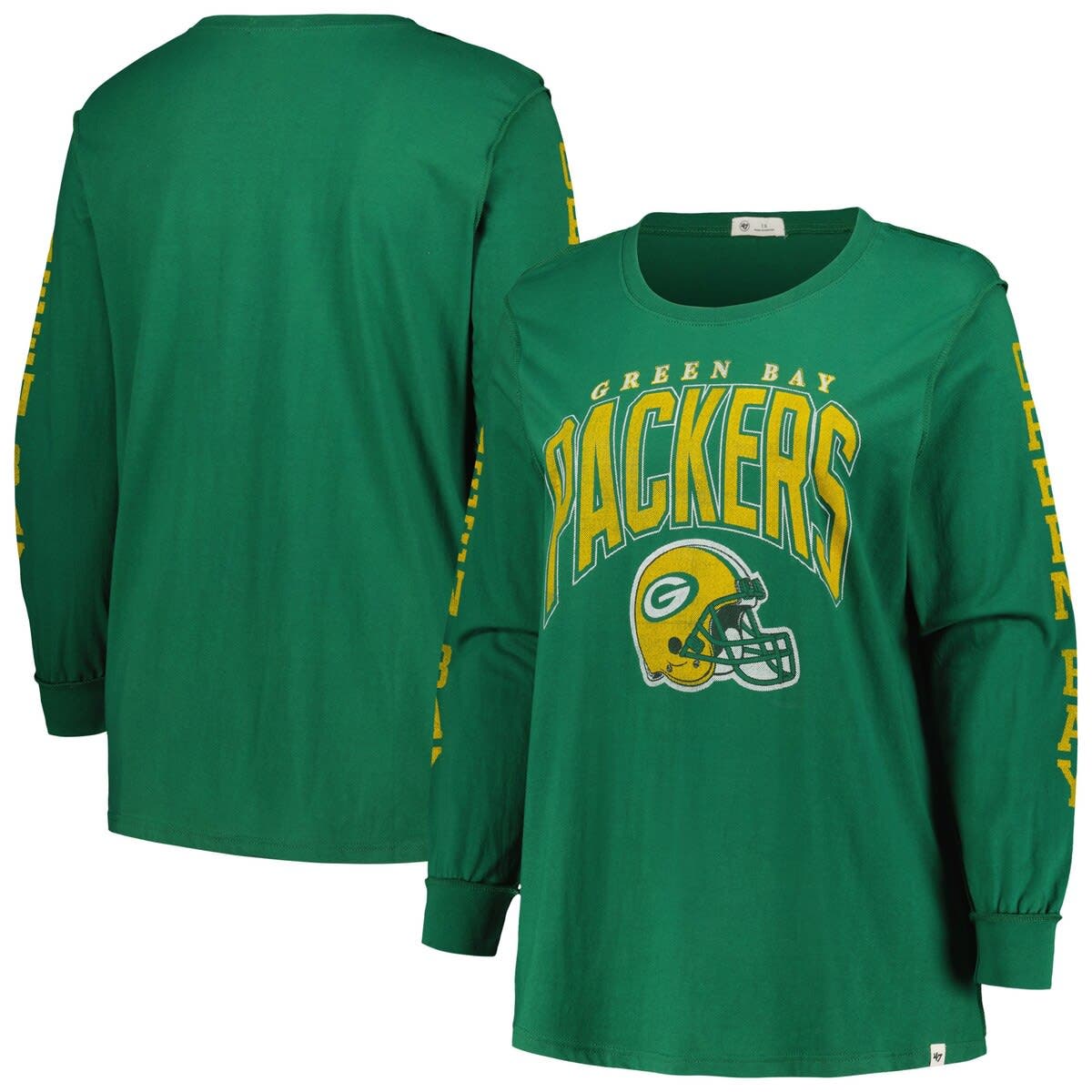 '47 Women's '47 Green Green Bay Packers Plus Size Honey Cat SOA Long ...
