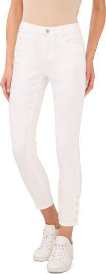 CeCe Flower Hem Skinny Ankle Jeans | Nordstrom