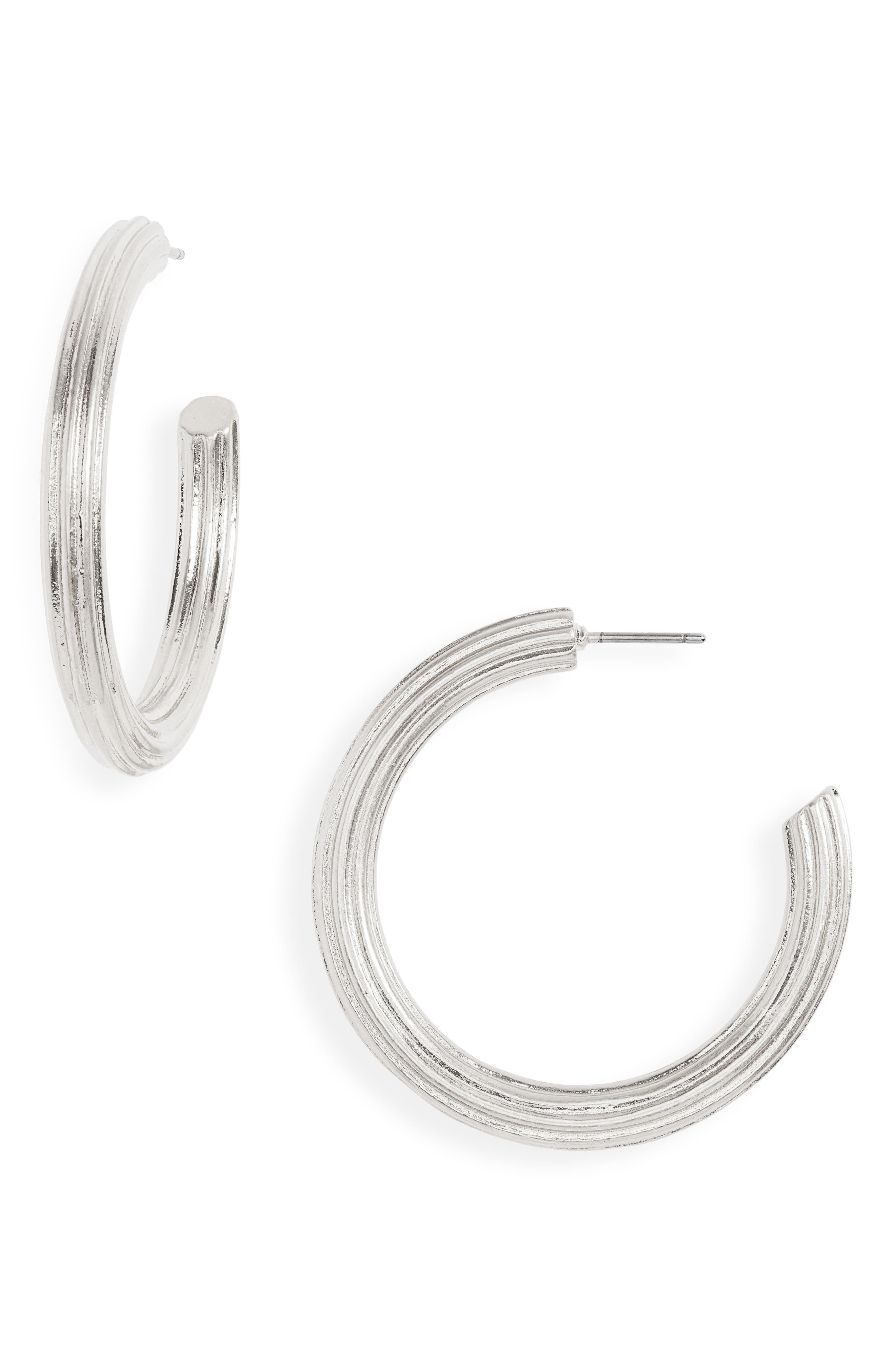 Madewell Large Ribbed Hoop Earrings | Nordstromrack