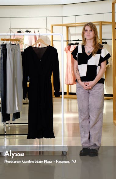 Fraiche by J Faux Wrap Ruffle Long Sleeve Dress | Nordstrom