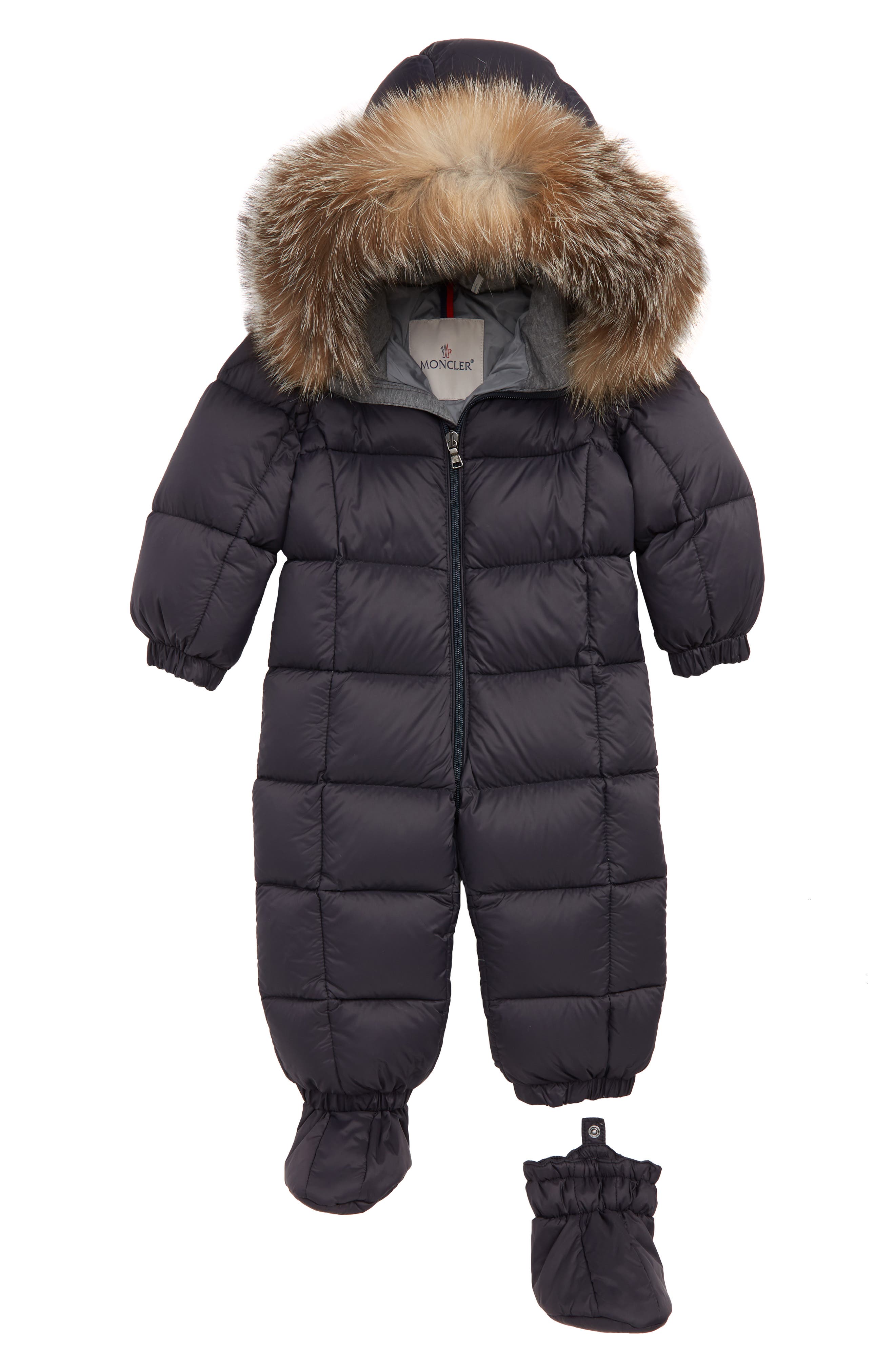 Moncler Jean Down Bunting with Genuine Fox Fur Trim | Nordstrom