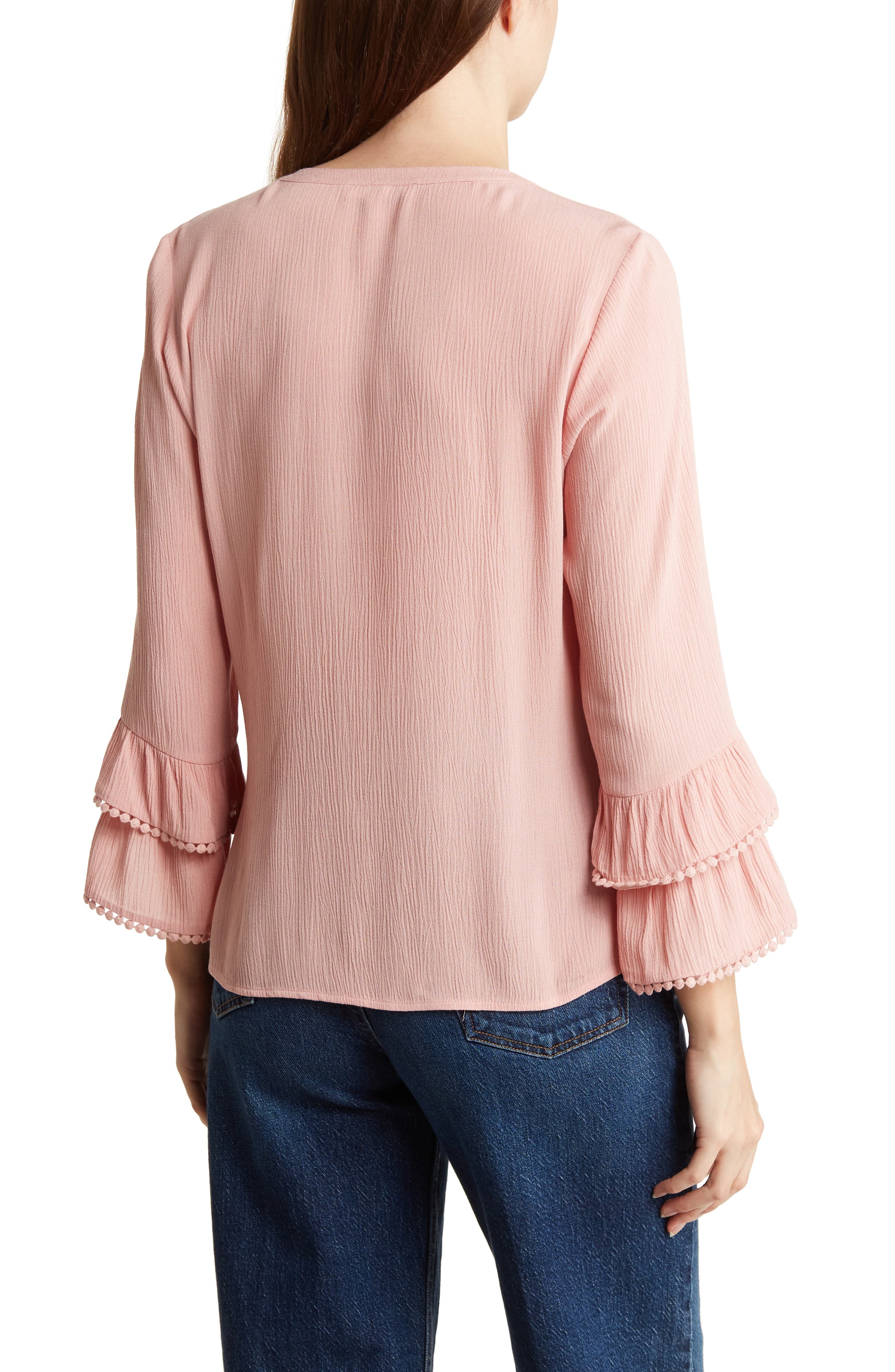 Ruffle Embroidered Button-Up Top (Women) | Nordstromrack