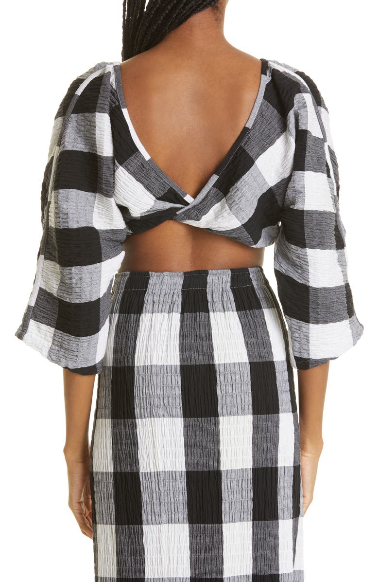 Mara Hoffman Justine Plaid Organic Cotton Blend Crop Top | Nordstromrack