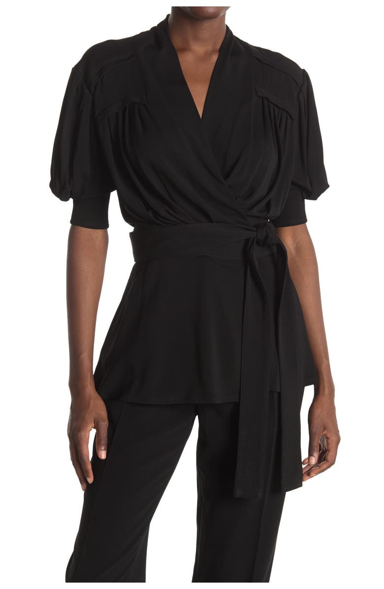 Proenza Schouler Matte Jersey Pleated Wrap Mini Dress | Nordstromrack