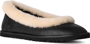 UGG® Zora Genuine Shearling Trim Ballet Flat (Women) | Nordstrom