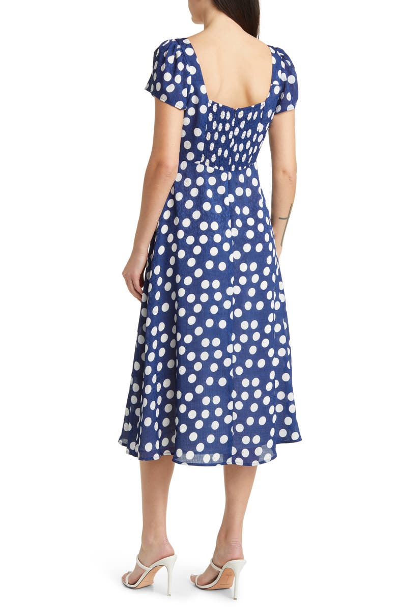 Charles Henry Button Front Crinkled Crepe Midi Dress | Nordstromrack