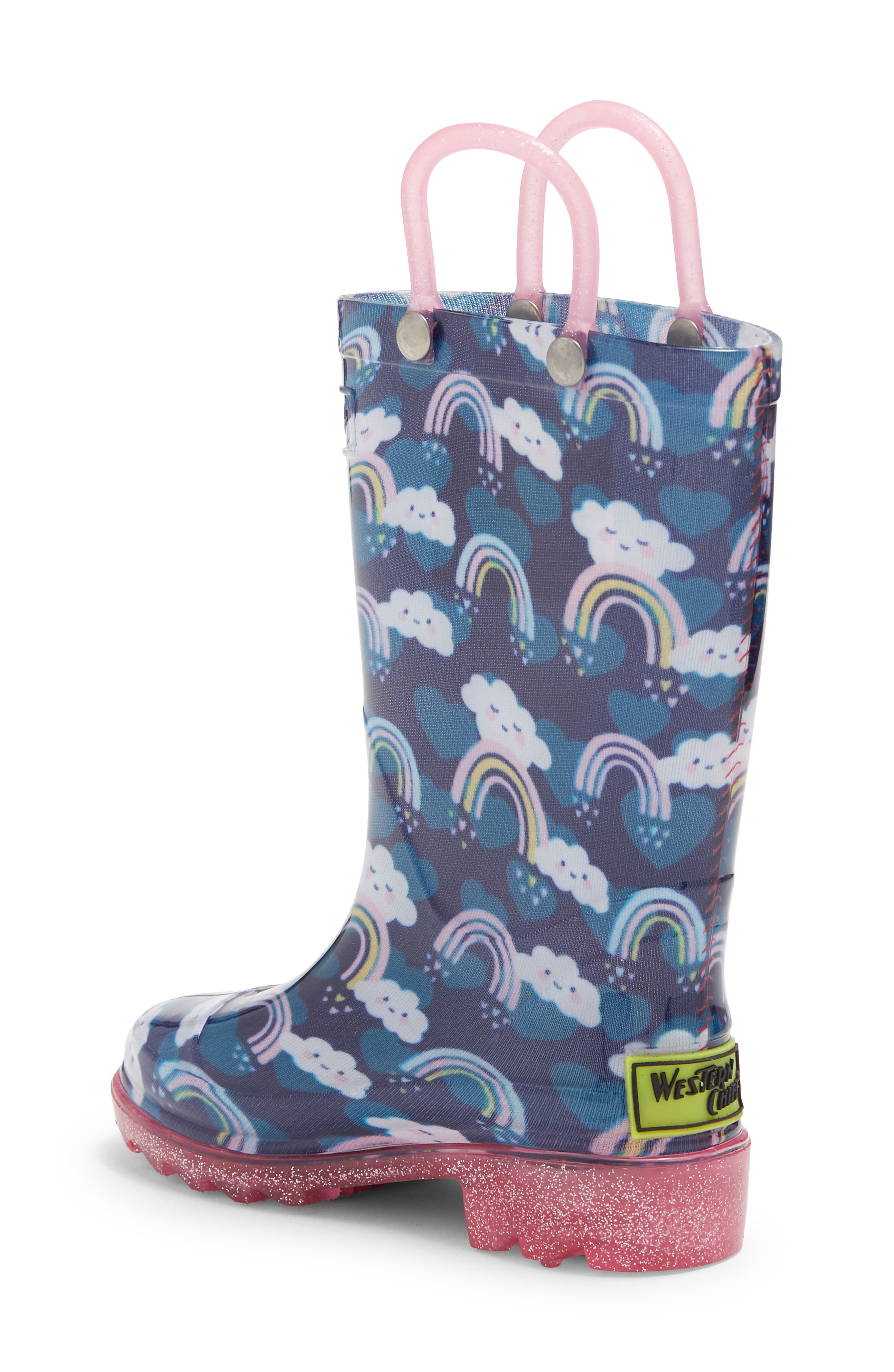 Western Chief Kids' Rainbow Shower Light-Up Lug Waterproof Rain Boot ...