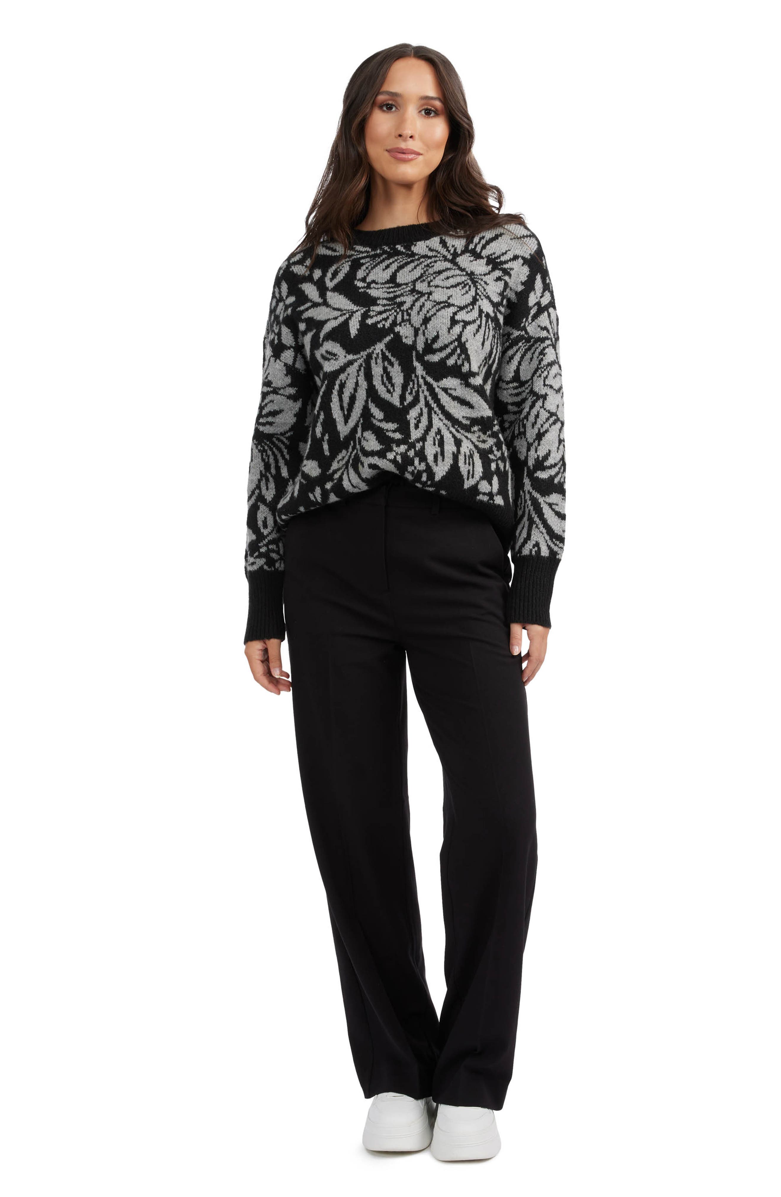 Ellen Tracy Floral Jacquard Sweater | Nordstromrack