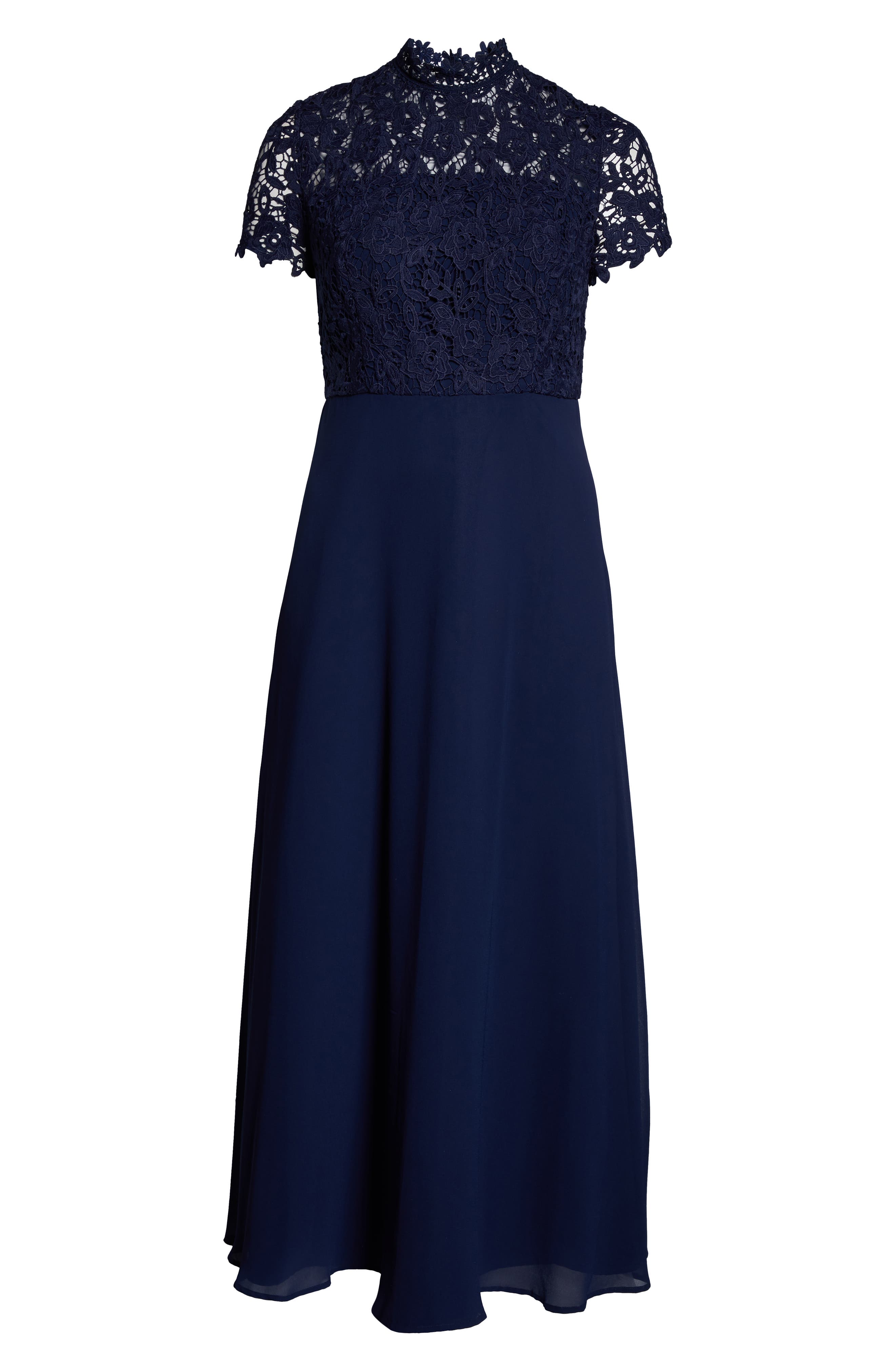 Chi Chi London Curve Charissa Lace Bodice Chiffon Gown | Nordstrom