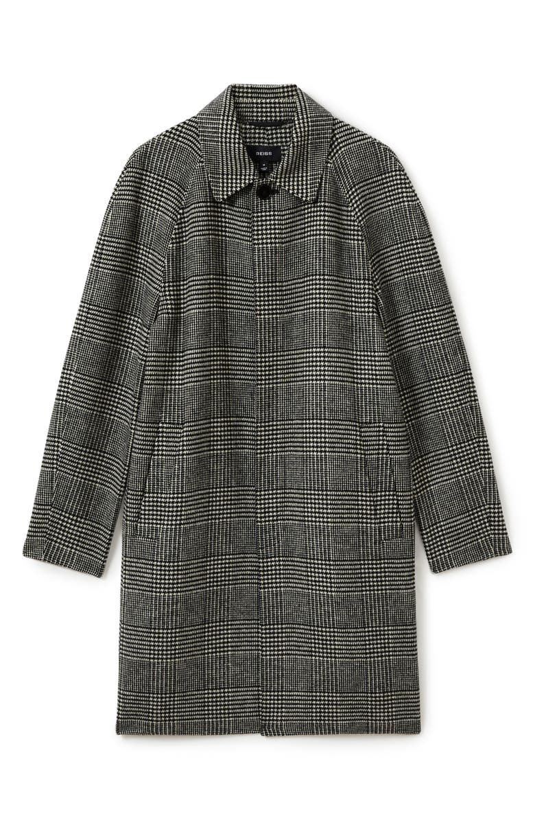Reiss Chaplin Houndstooth Plaid Wool Blend Coat | Nordstromrack