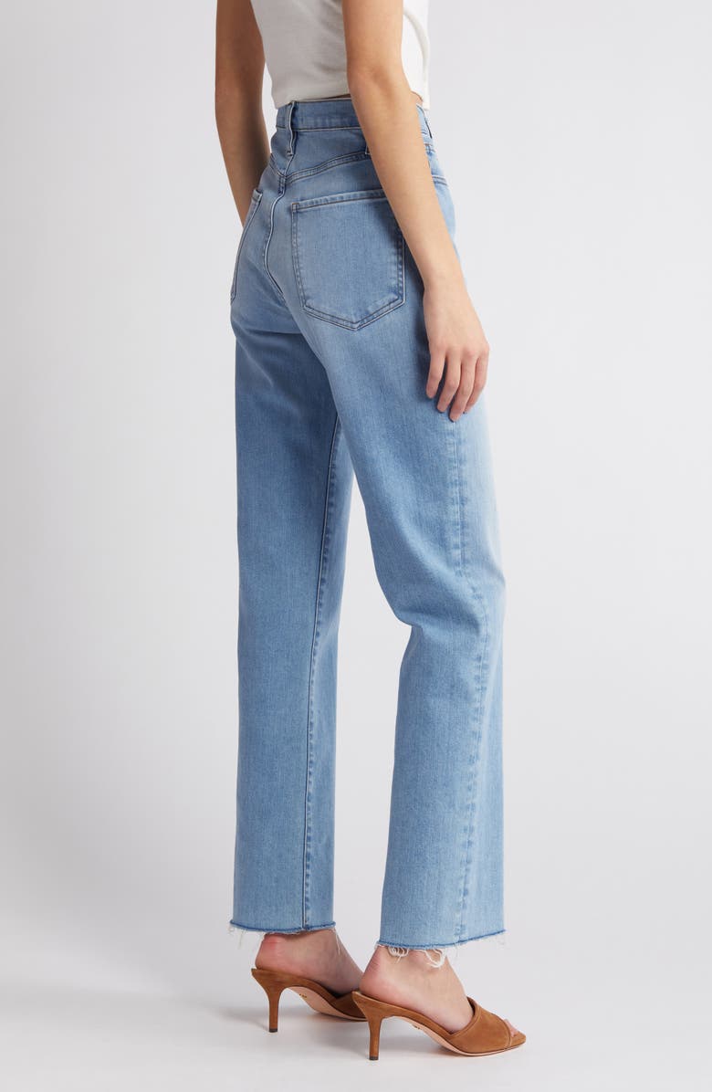 FRAME Le Jane Frayed High Waist Straight Leg Jeans | Nordstrom