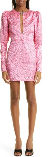 ROTATE Heart Print Satin Sheath Dress | Nordstromrack