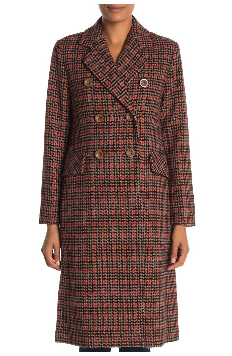 Trina Turk Avery Plaid Print Double Breasted Coat | Nordstromrack