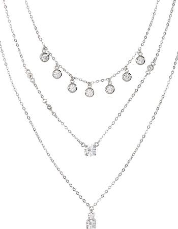 Nordstrom Shaker Crystal Triple Strand Necklace | Nordstromrack