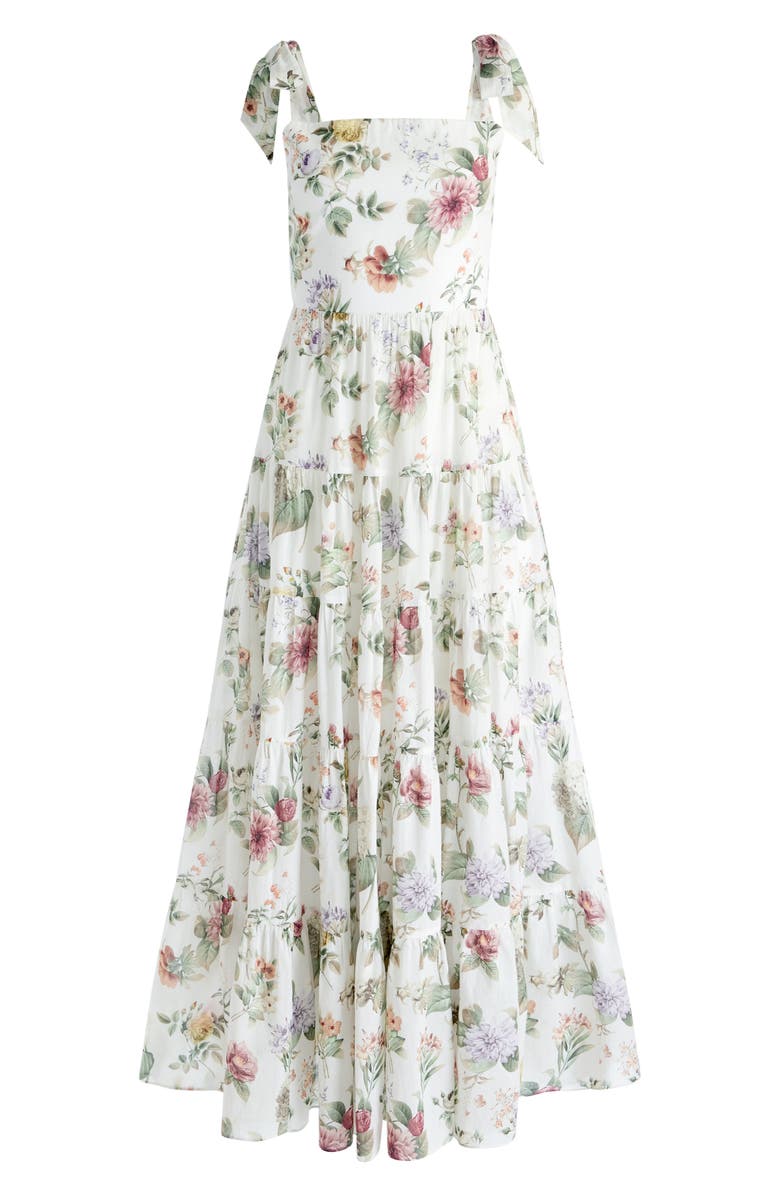 Alice + Olivia Monnie Print Tie Strap Ruffle Hem Maxi Dress | Nordstromrack