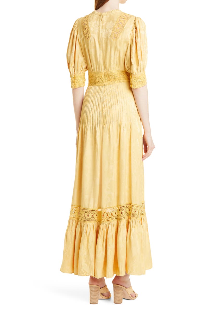 byTiMo Puff Sleeve Lace Trim Jacquard Maxi Dress | Nordstromrack