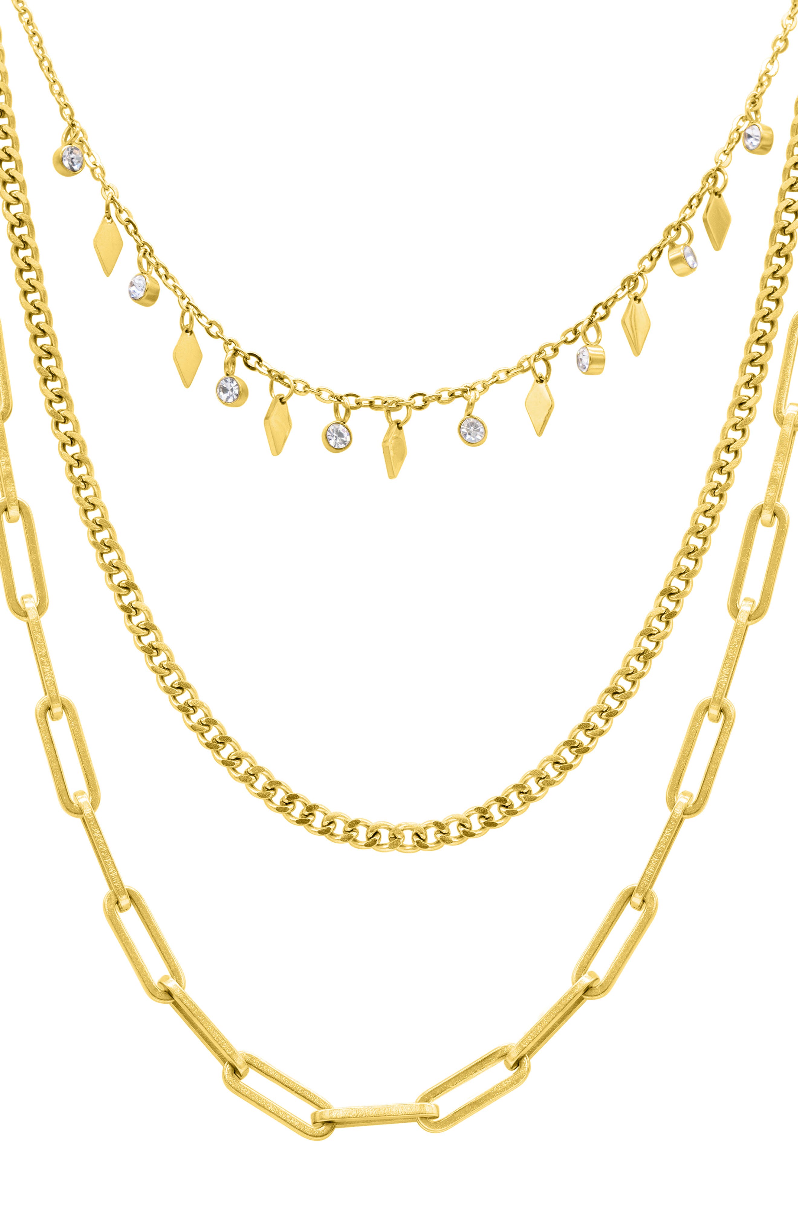 Adornia Set Of 3 Water Resistant Chain Necklaces | Nordstromrack