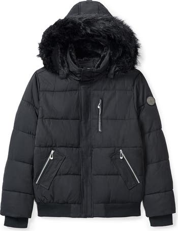 Noize Faux Fur Hooded Bomber Jacket | Nordstromrack