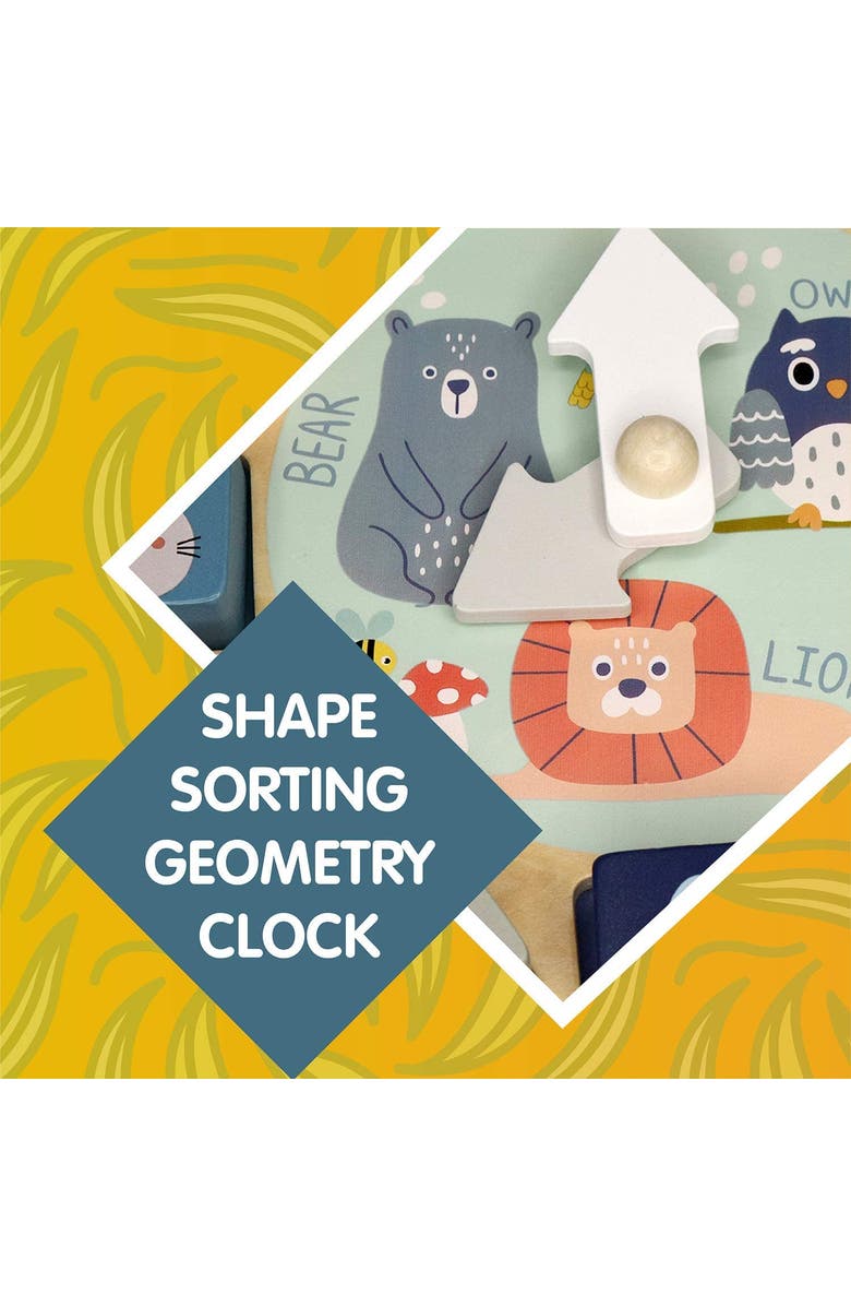 Leo & Friends Shape Sorting Clock with Removable Number Blocks 1-12 ...