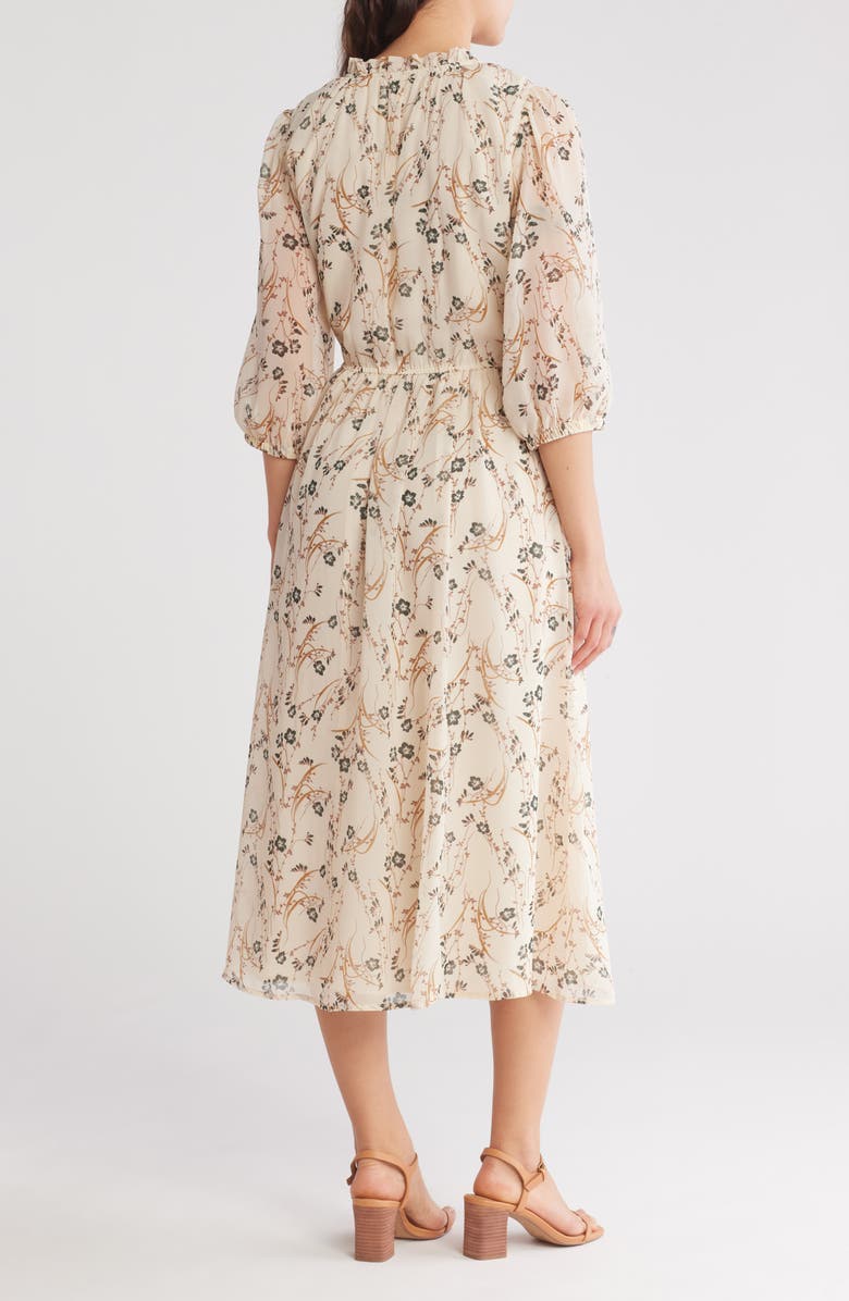 Melrose and Market Floral Chiffon Midi Dress | Nordstromrack