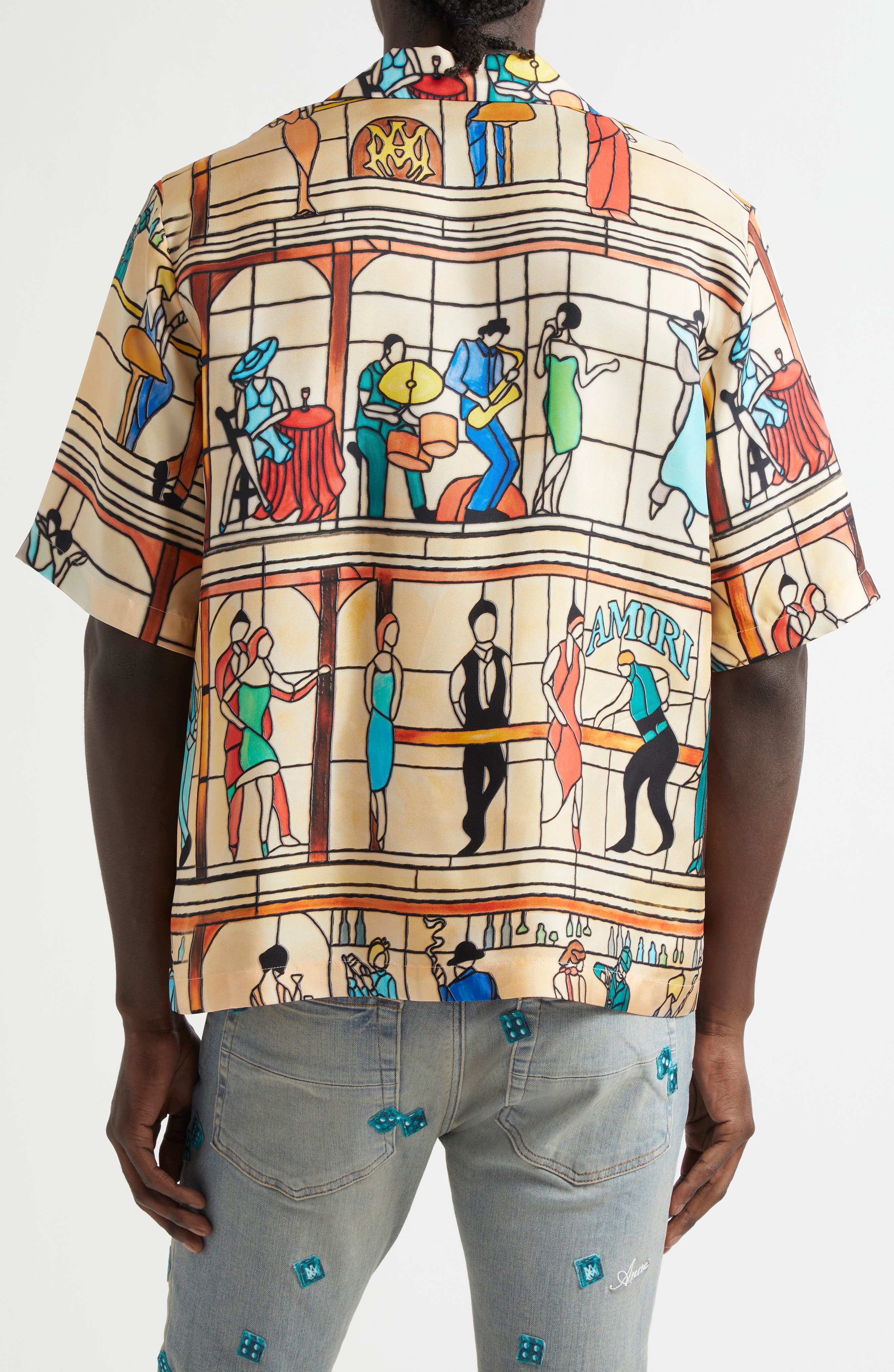 AMIRI Pool Hall Print Camp Shirt | Nordstrom