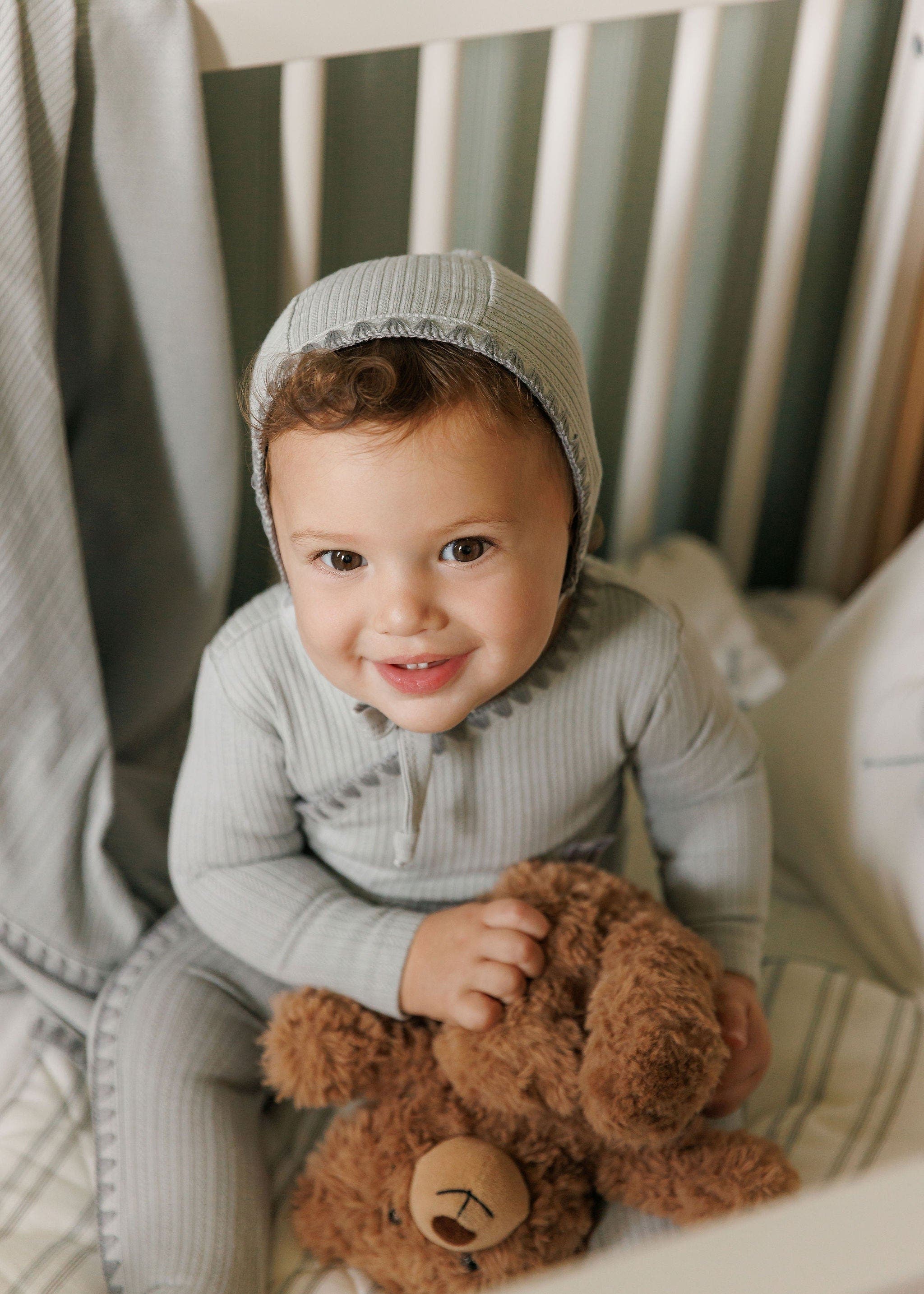 Ely's & Co. Whip Stitch Collection - Footie + Bonnet | Nordstrom
