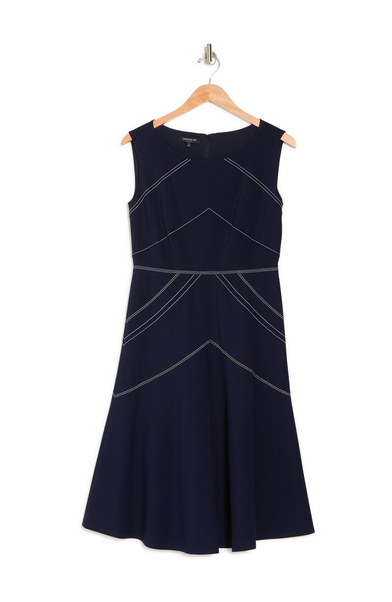 Lafayette 148 New York Natasha Contrast Stitch Sleeveless Dress ...