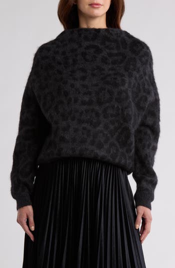 Valentino Leopard Print Mohair Blend Pullover Sweater | Nordstromrack