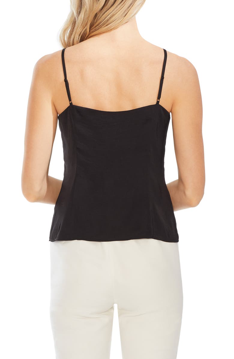 Vince Camuto Button Front Rumple Satin Camisole | Nordstrom