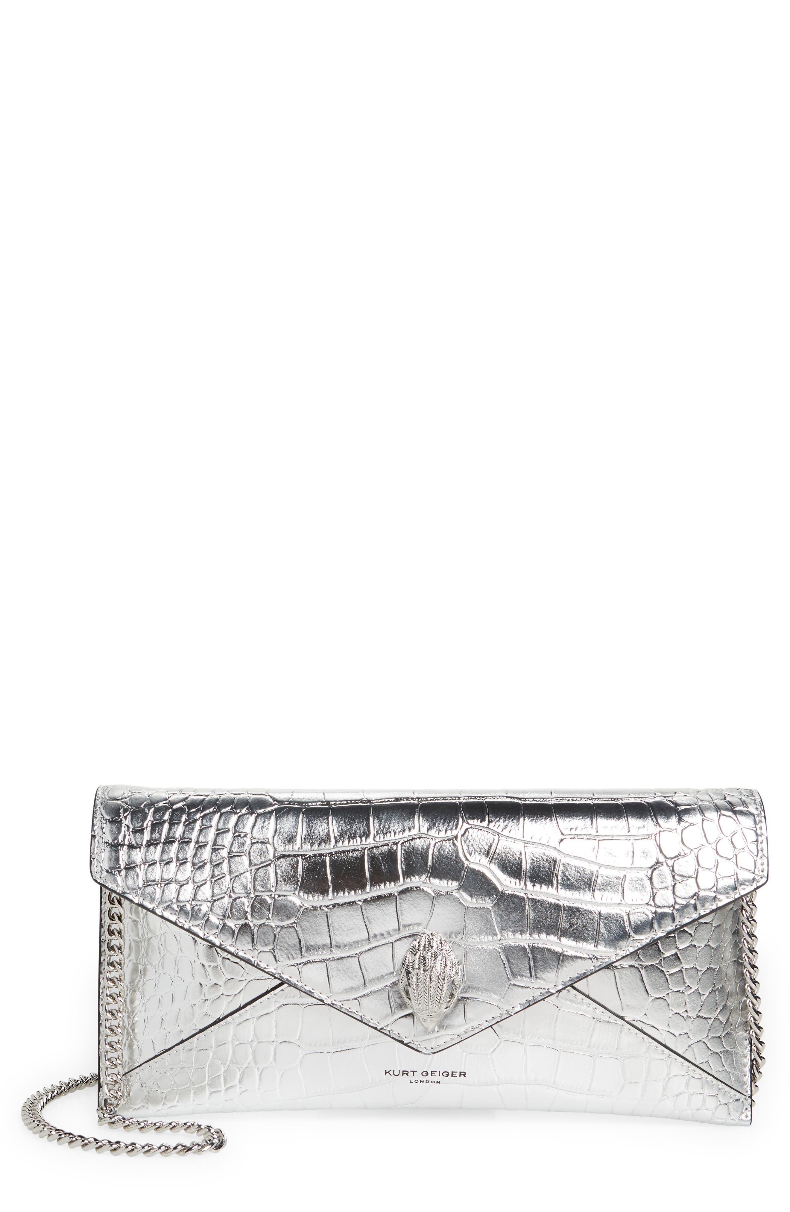 Kurt Geiger London Shoreditch Flat Leather Envelope Clutch (Women ...