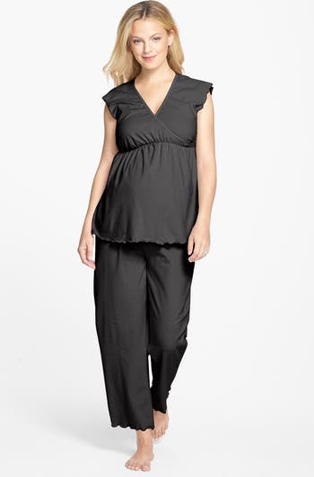 Japanese Weekend Maternity/Nursing Crop Pajamas | Nordstrom