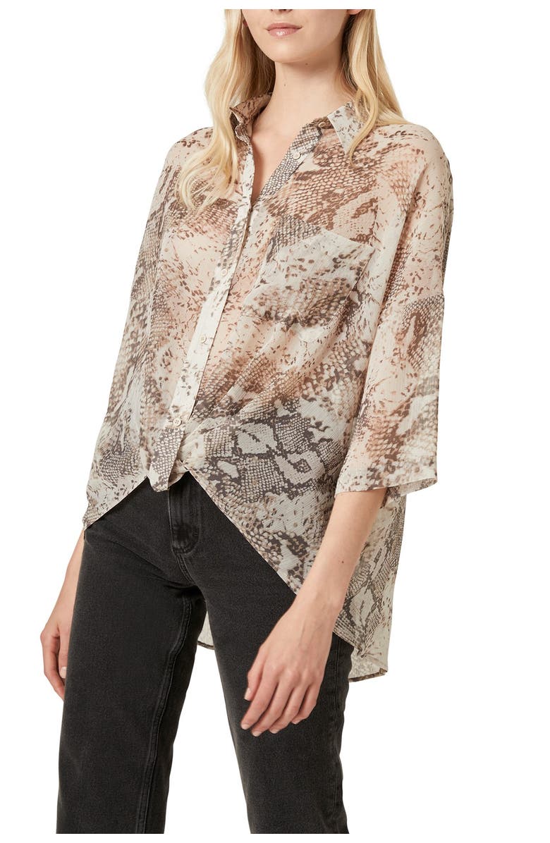 French Connection Danae Snakeskin Crepe Blouse | Nordstromrack