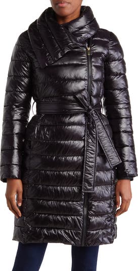 Via Spiga Asymmetrical Zip Front Faux Down Puffer | Nordstrom