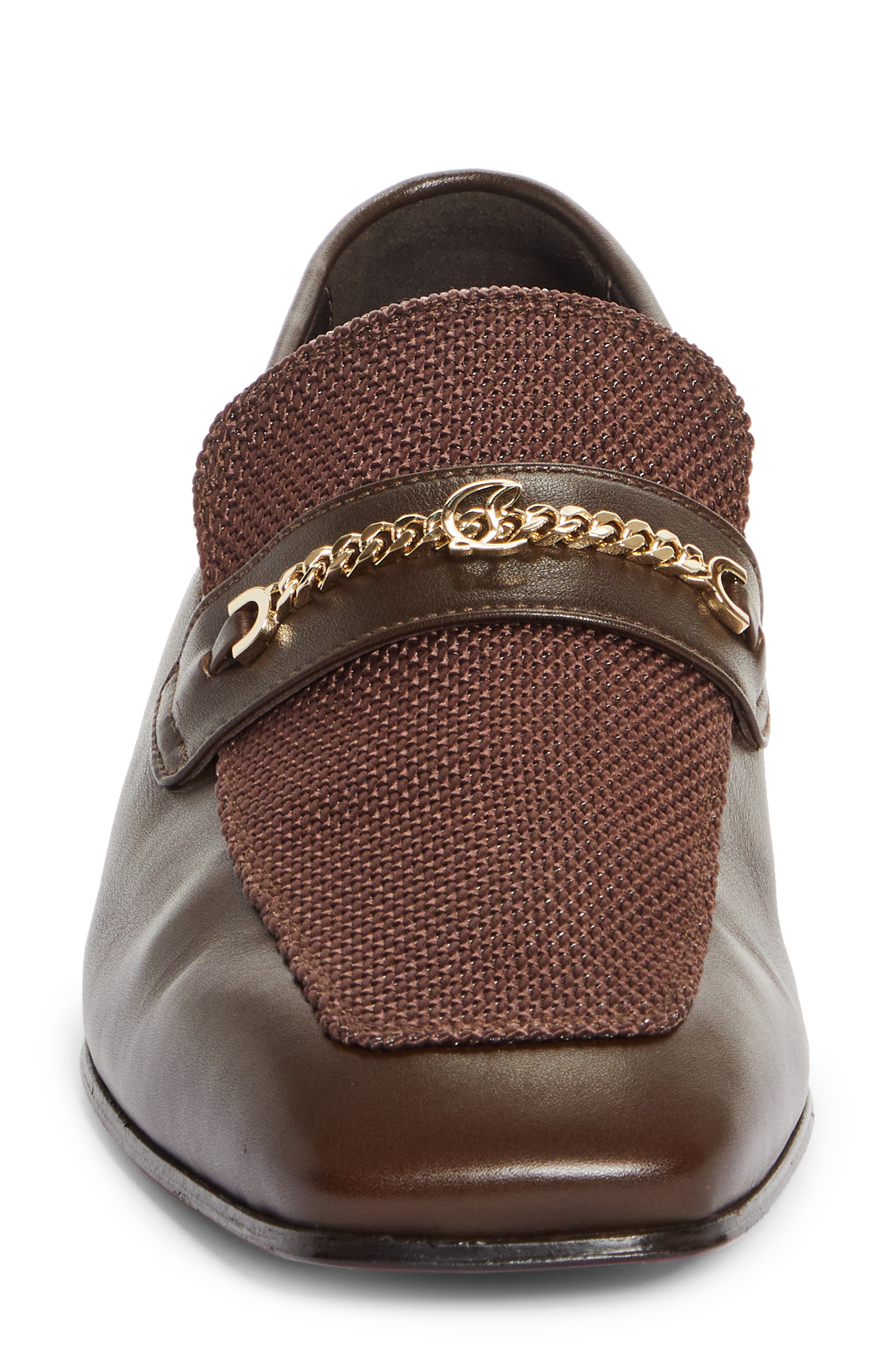 Christian Louboutin Moc Toe Leather & Nylon Loafer (Men) | Nordstrom