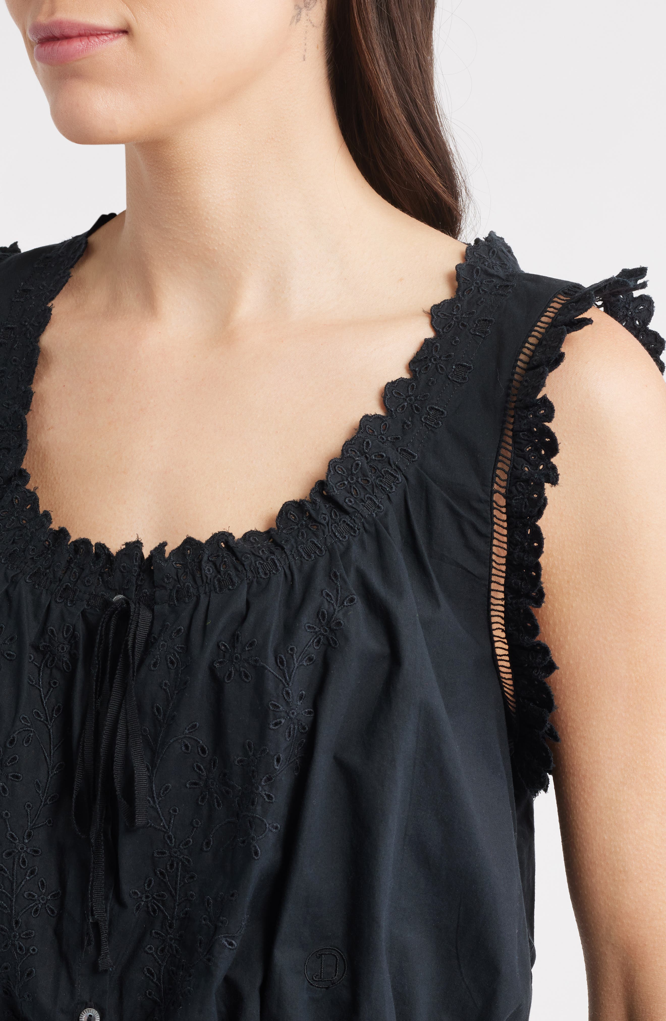 DÔEN Traveler Embroidered Crop Top | Nordstrom