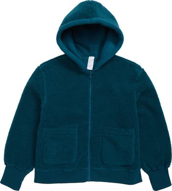 Zella Girl Kids' Reversible Hooded High Pile Fleece Jacket | Nordstrom