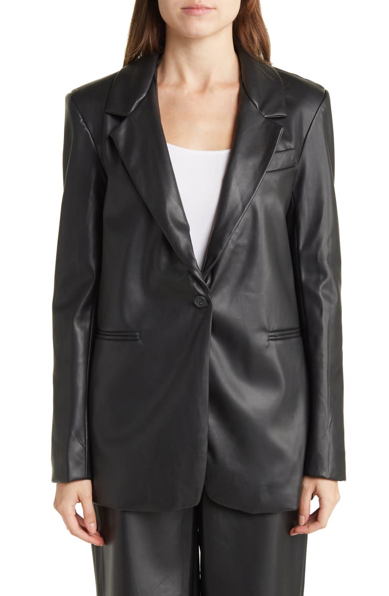 RDI Faux Leather Single Button Blazer | Nordstromrack