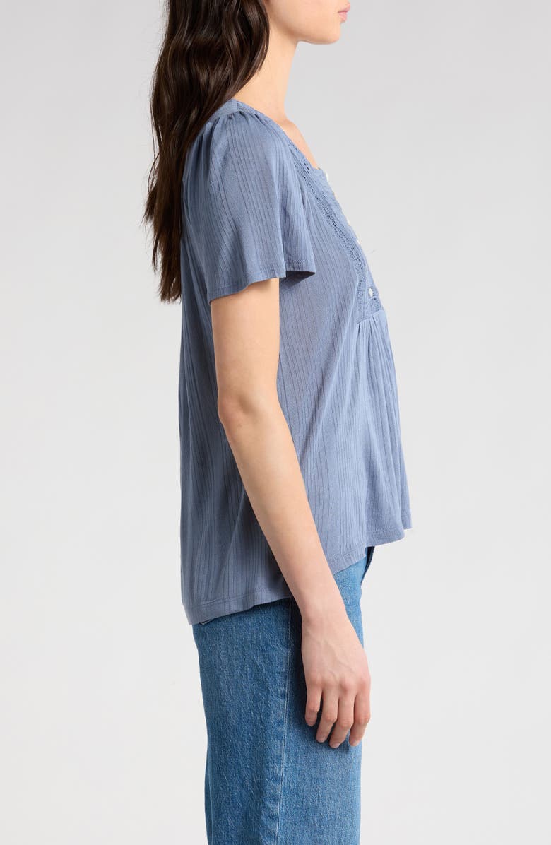 Lucky Brand Eyelet Lace Yoke Rib Top | Nordstromrack