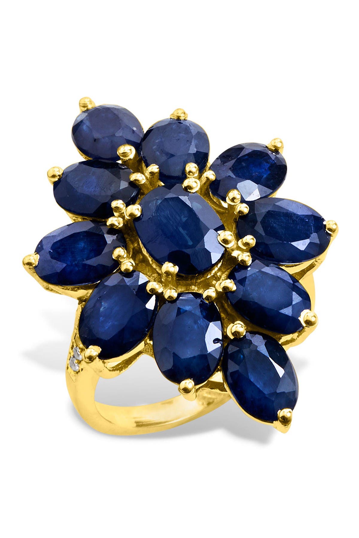 SAVVY CIE JEWELS 18K Gold Plated Sterling Silver Sapphire Ring ...
