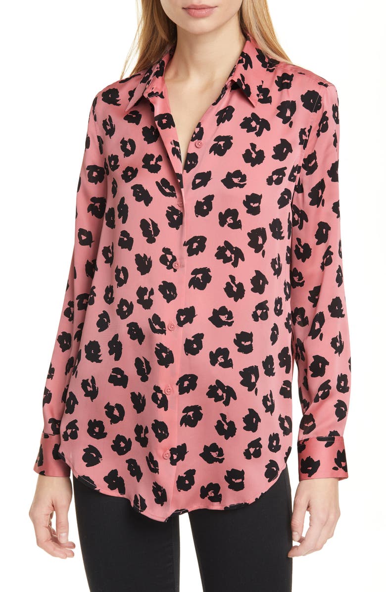 Equipment Essential Floral Print Satin Blouse | Nordstromrack