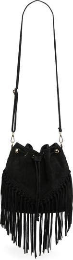 MASSIMO CASTELLO Fringe Suede Bucket Bag | Nordstromrack