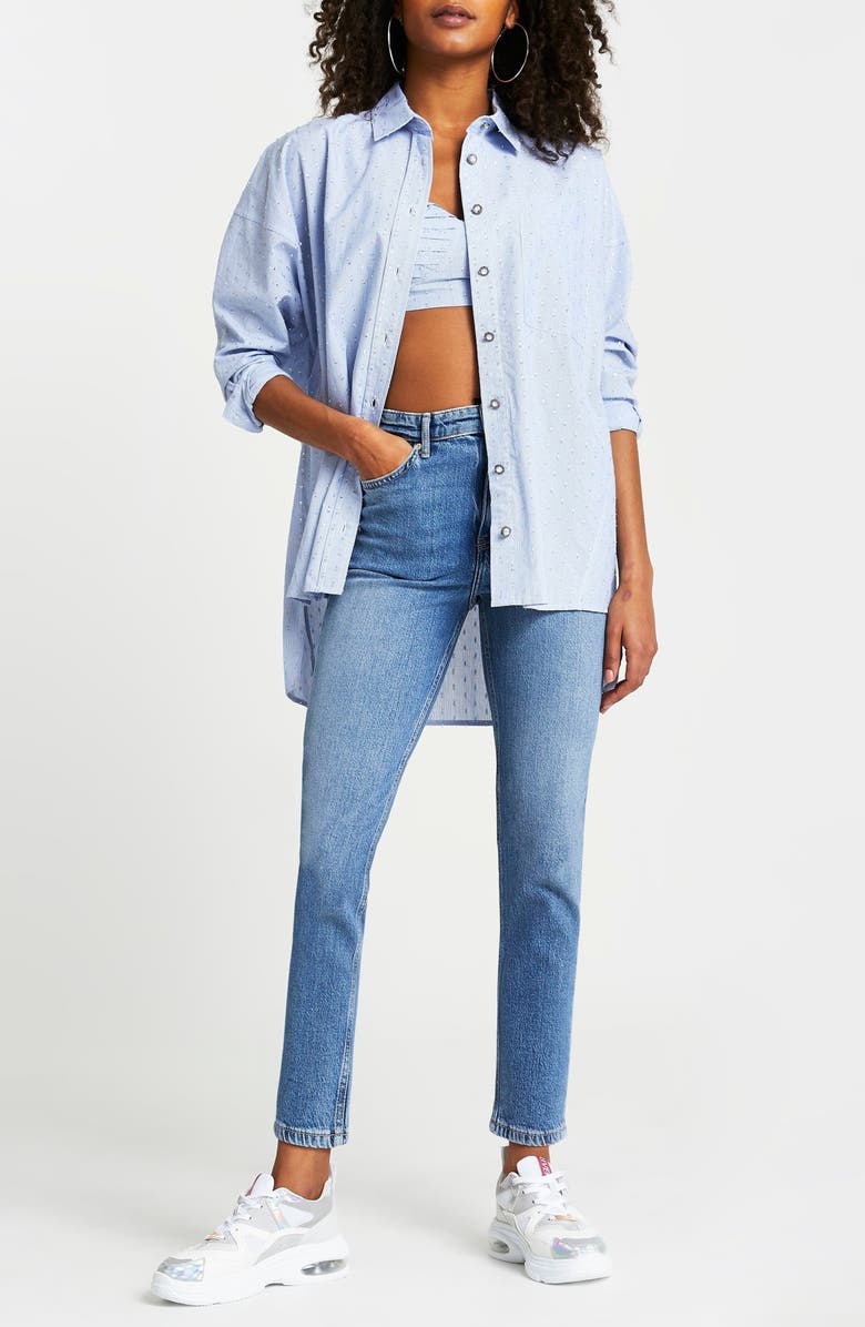 River Island Oversize Button-Up Shirt | Nordstromrack