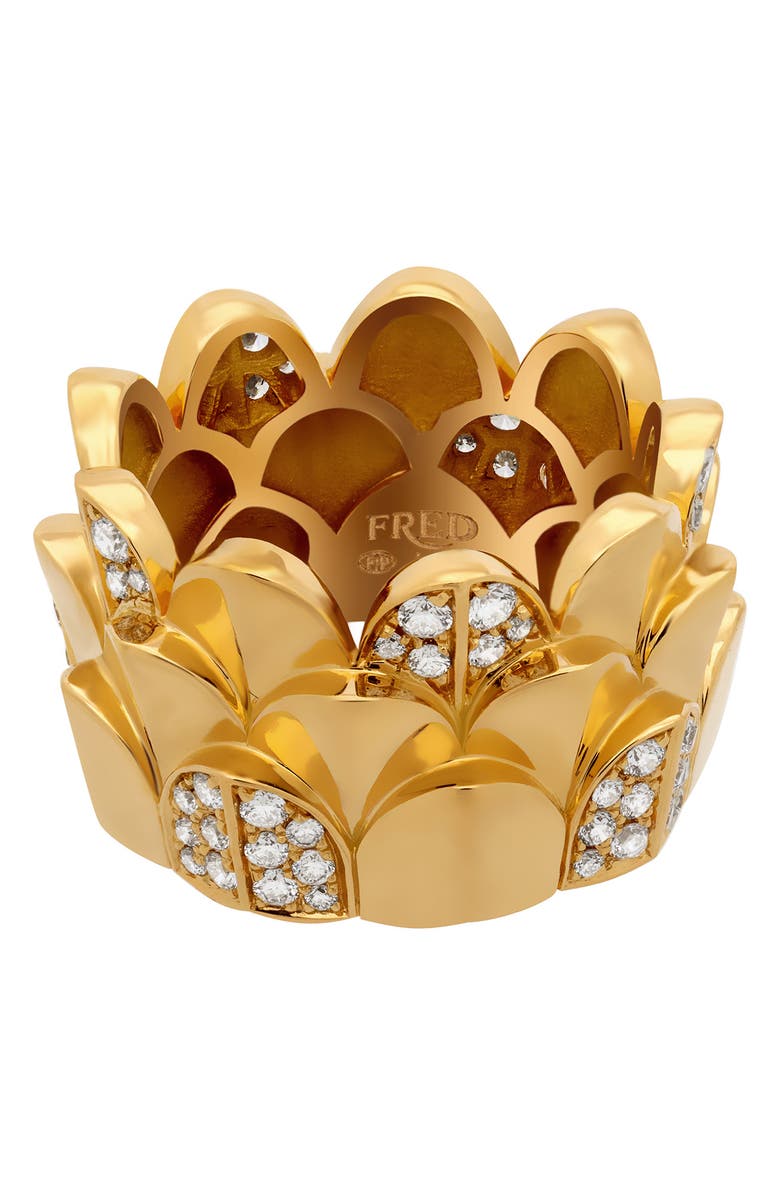 FRED OF PARIS 18k Gold Une Ile D'or Diamond Heart Ring - 0.49 ctw ...