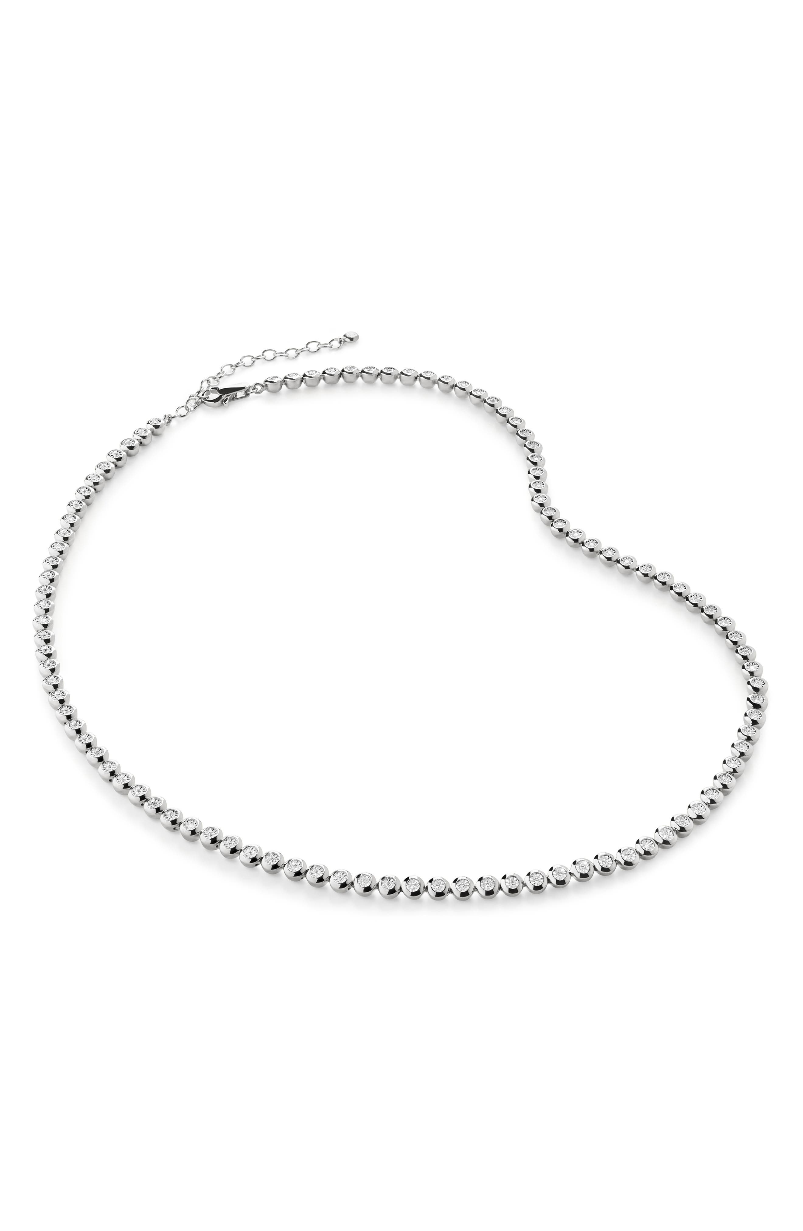 Monica Vinader Lab Grown Diamond Bezel Tennis Necklace | Nordstrom