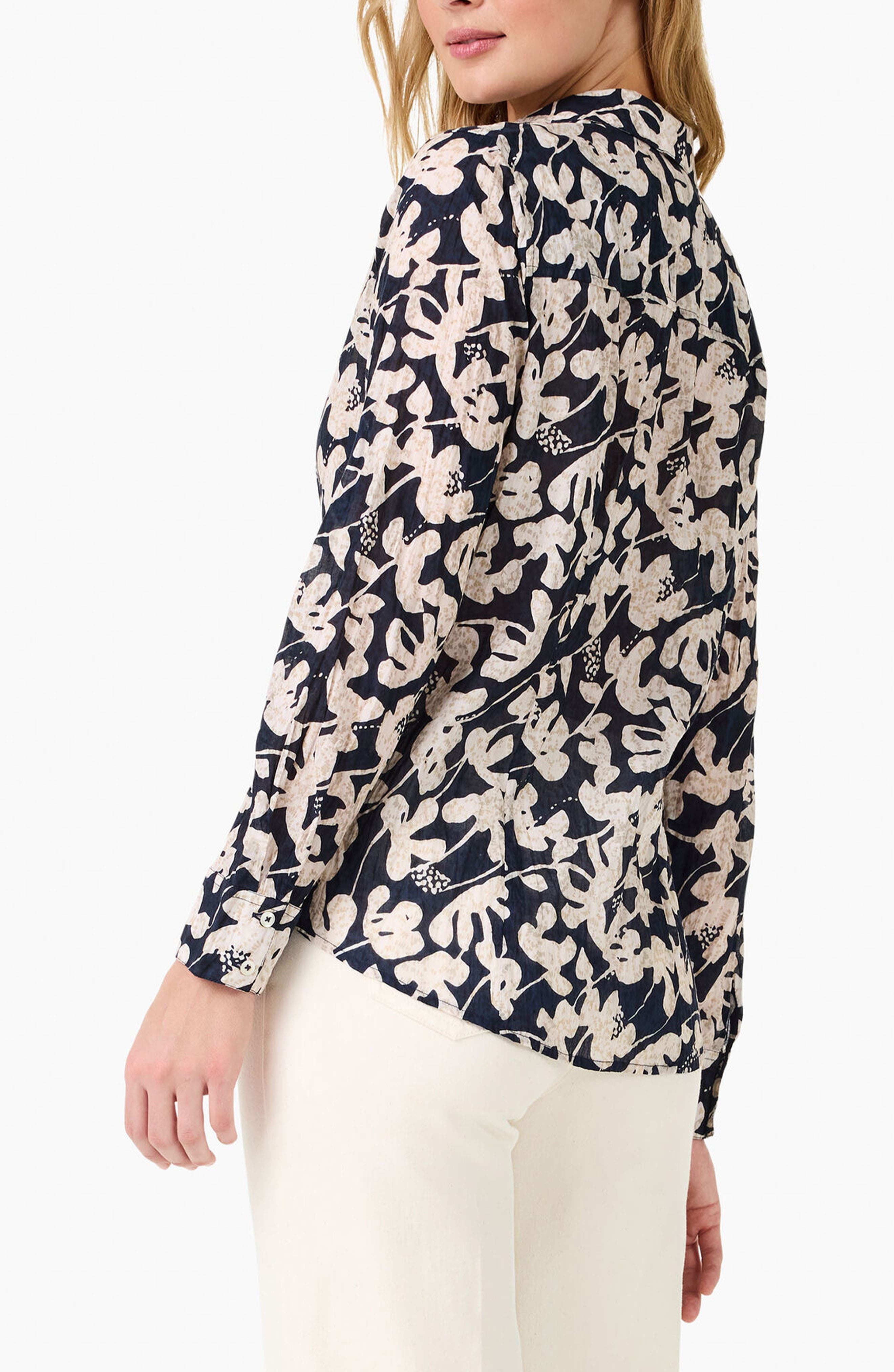 NIC+ZOE Water Lilies Crinkled Button-Up Shirt | Nordstromrack