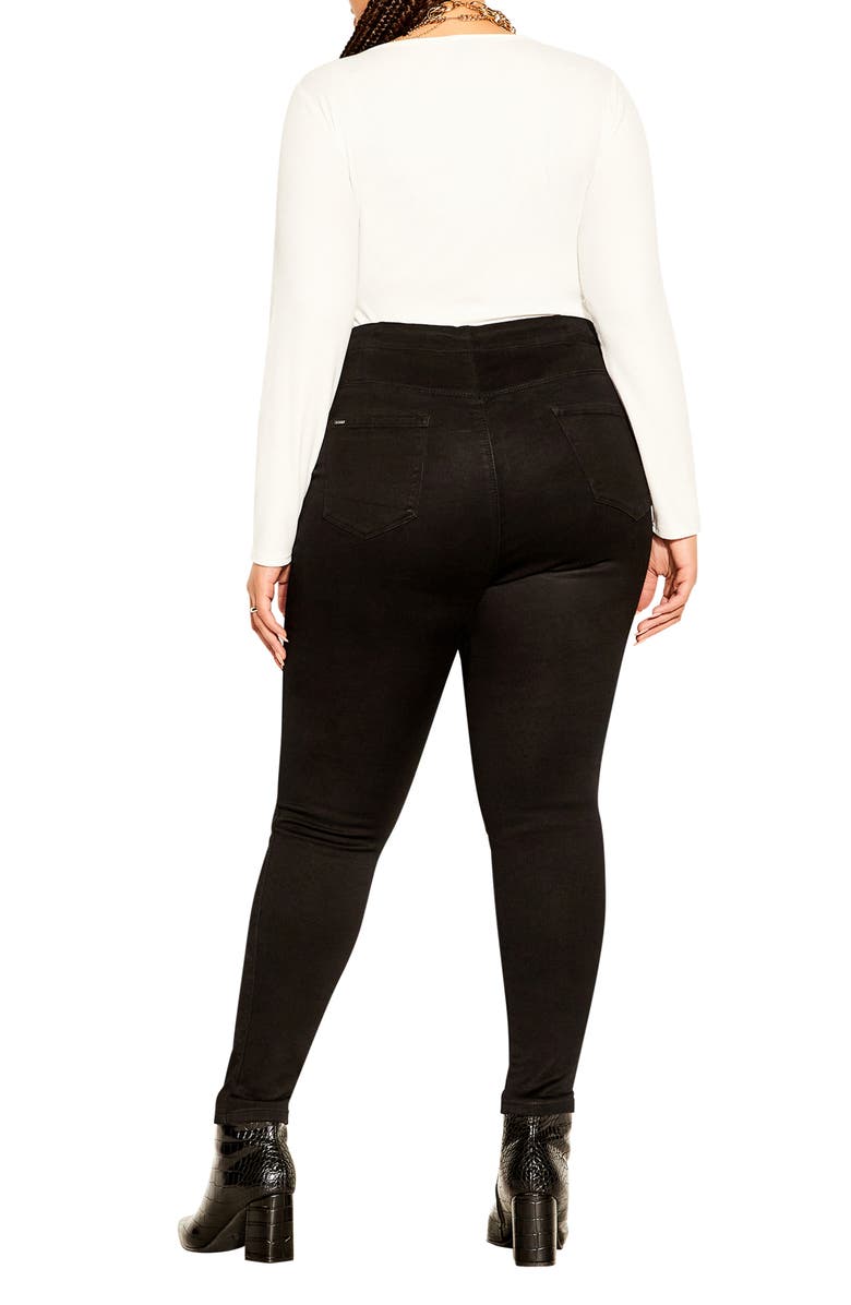 City Chic Button Trim Skinny Jeans | Nordstromrack