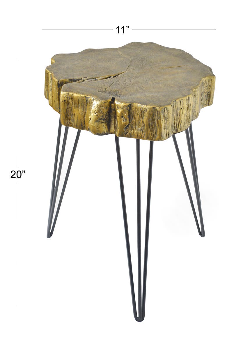 GINGER BIRCH STUDIO Goldtone Polystone Tree Trunk Accent Table with ...