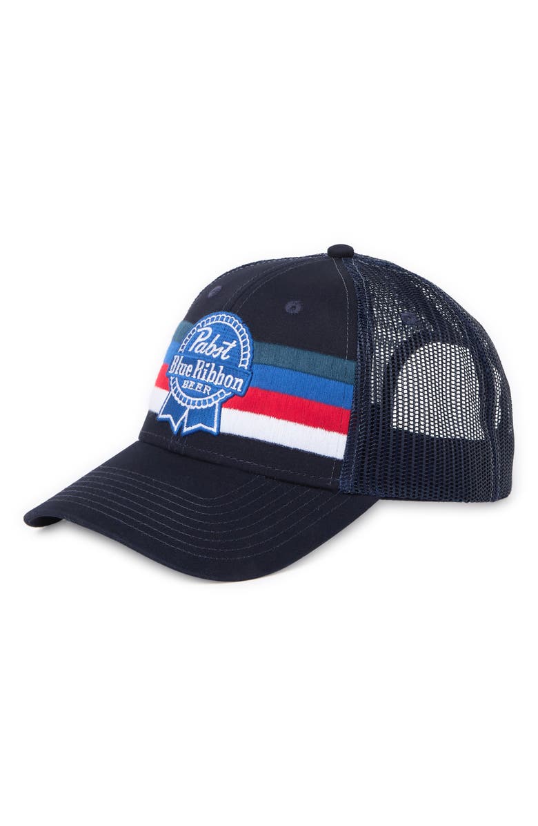 American Needle Pabst Blue Ribbon Mesh Snap Back Trucker Hat ...
