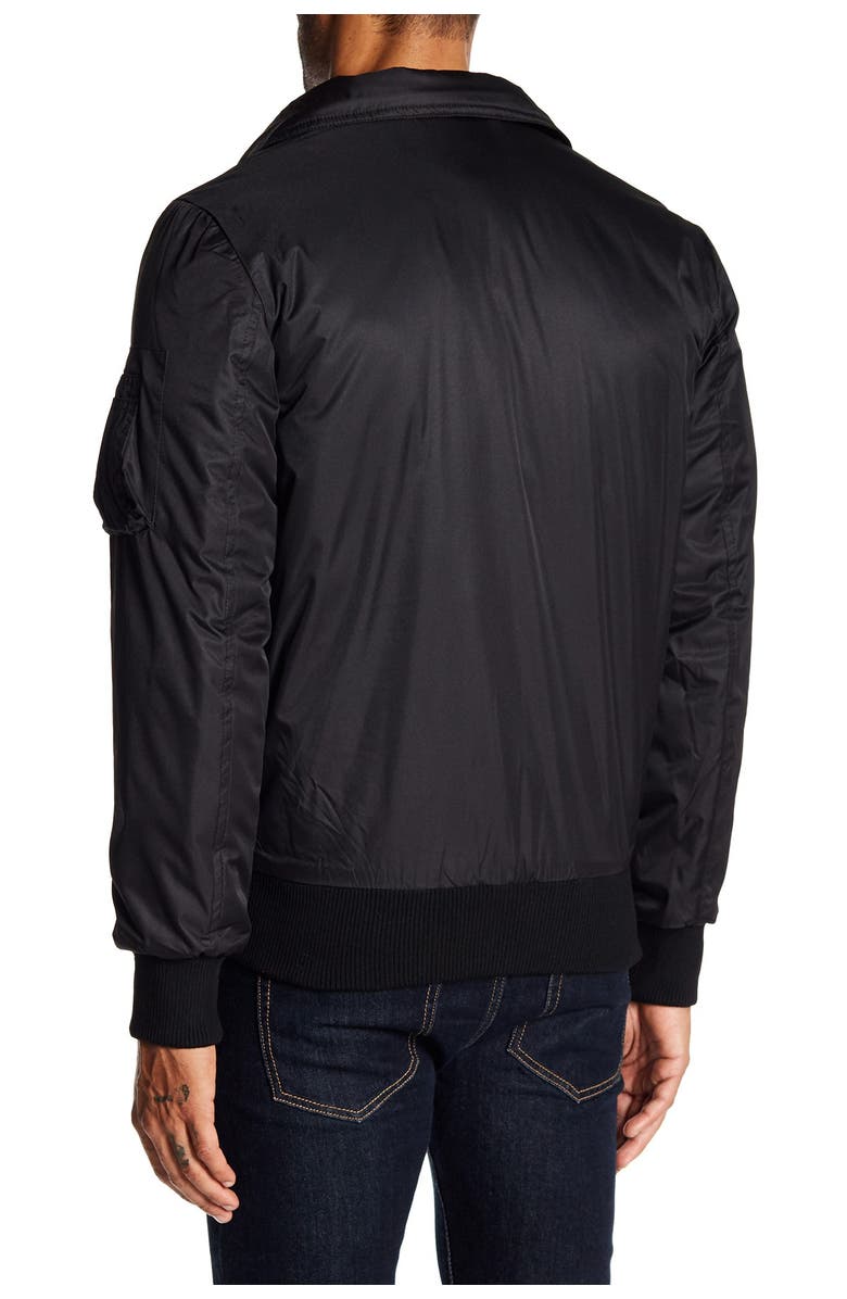 XRAY Faux Fur Trim Patch Embellished Flight Jacket | Nordstromrack